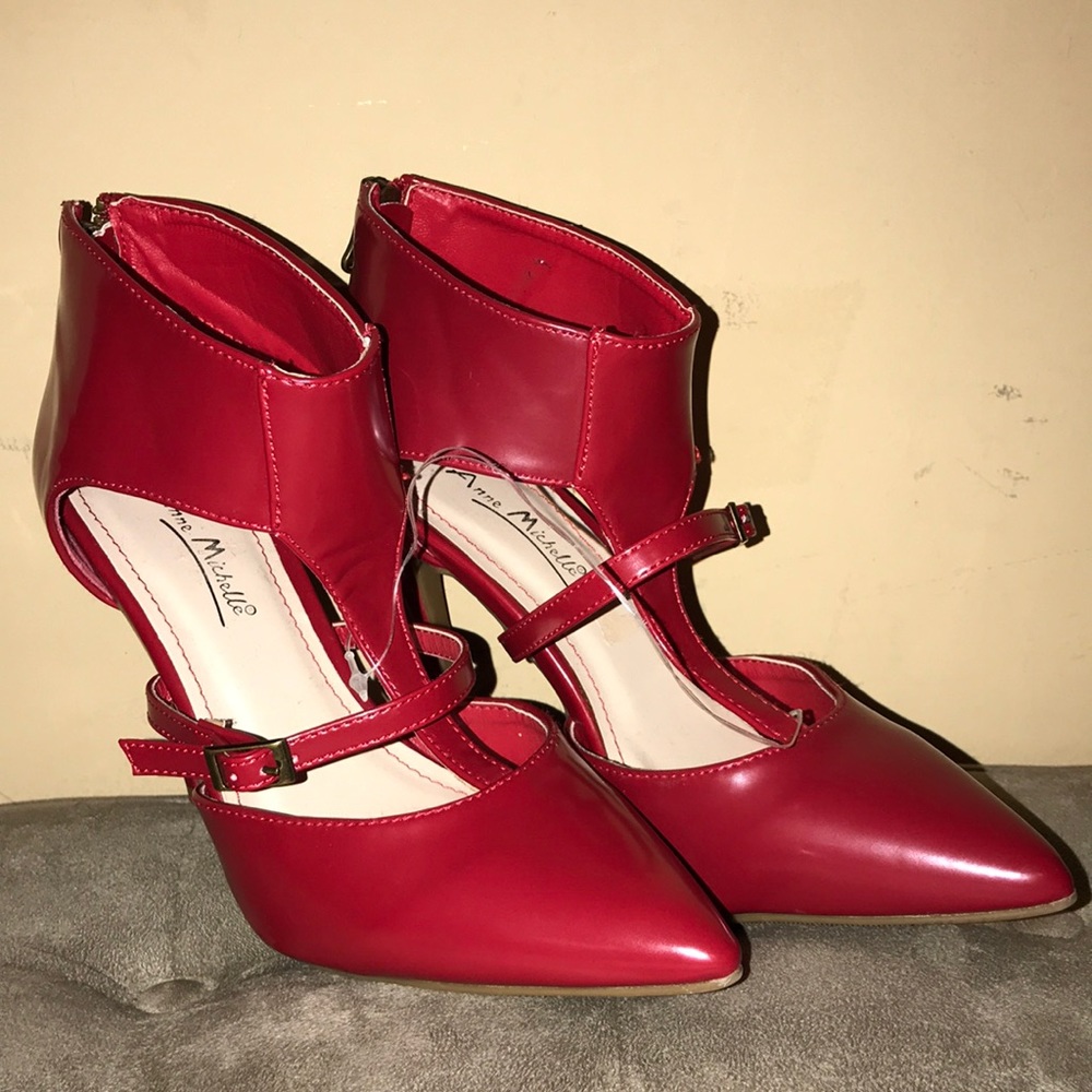 Anne Michelle Red Steppup 12 Sandals Pumps Size 6 - Gem